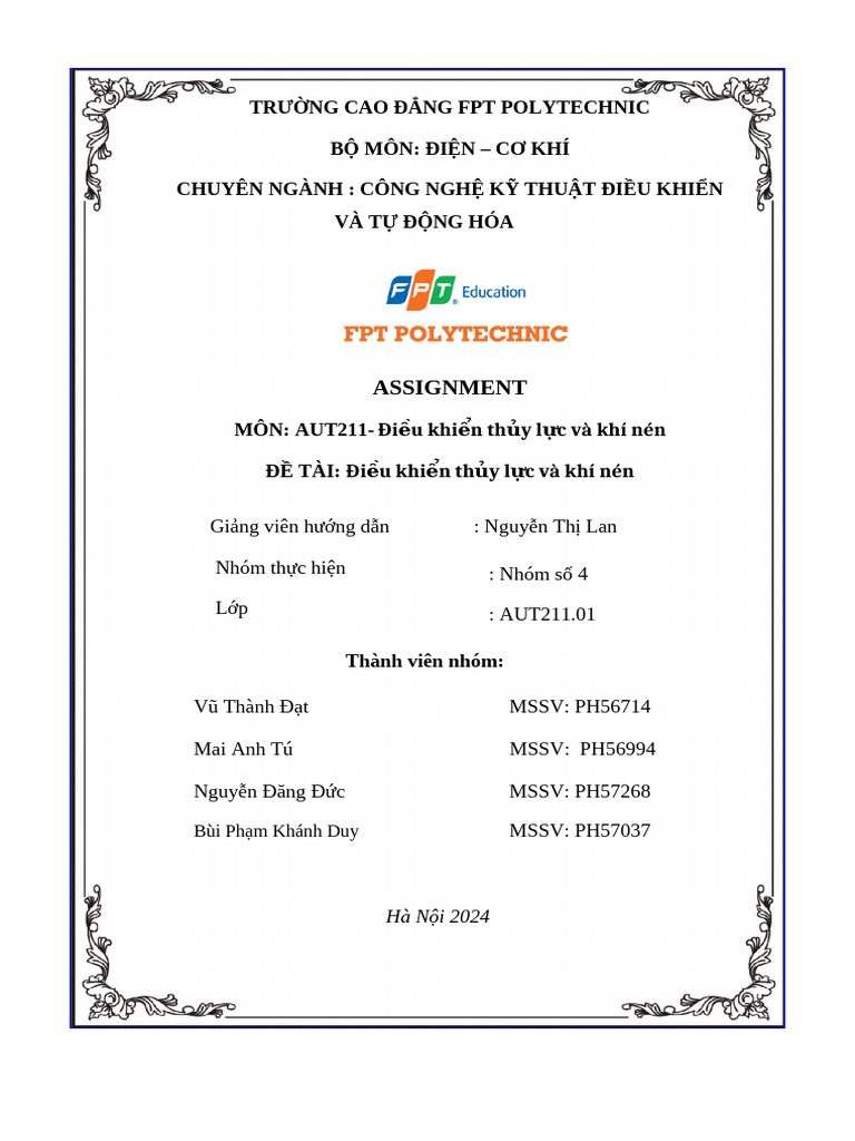 AUT211-ASM - GĐ2-Nhóm 4 | PDF