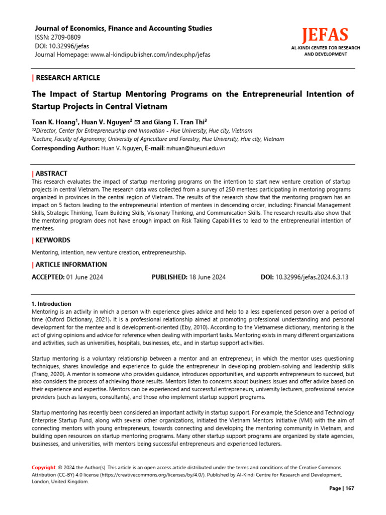 The Impact of Startup Mentoring Programs On The en | PDF | Mentorship ...
