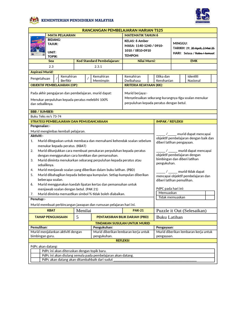 MT THN 6 Ts25 Tajuk 2 6a Mggu 12 | PDF