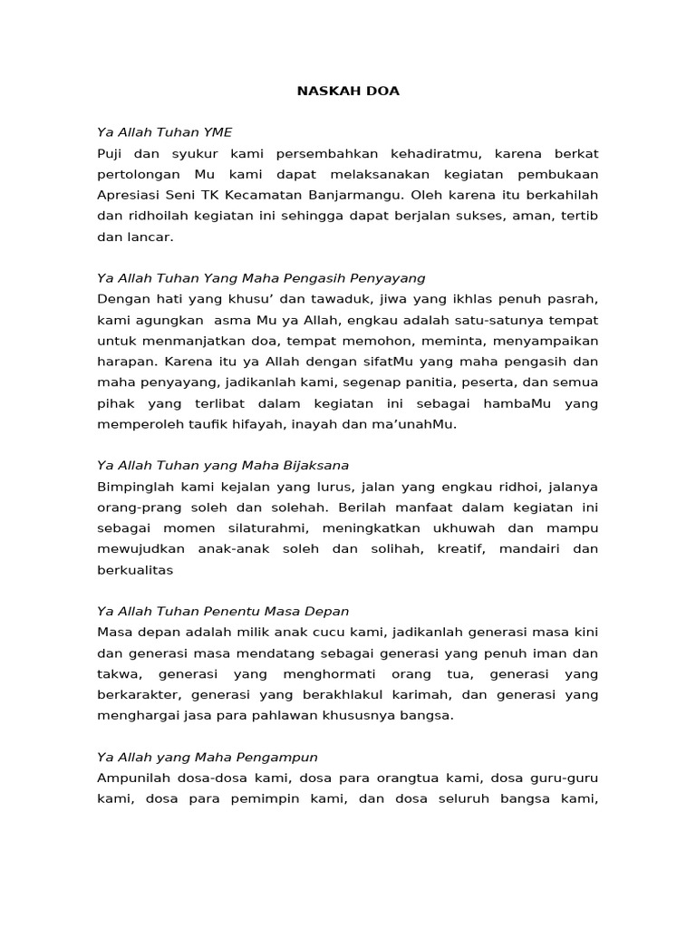 Naskah Doa | PDF