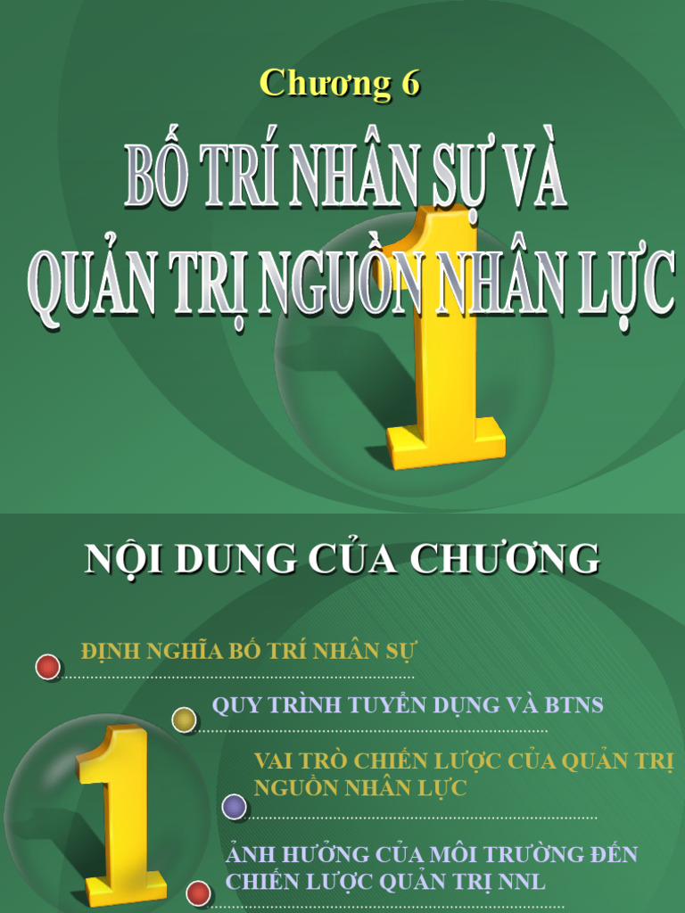 Chuong 6 Bo Tri Nhan Su Va Quan Tri Nguon Nhan Luc | PDF