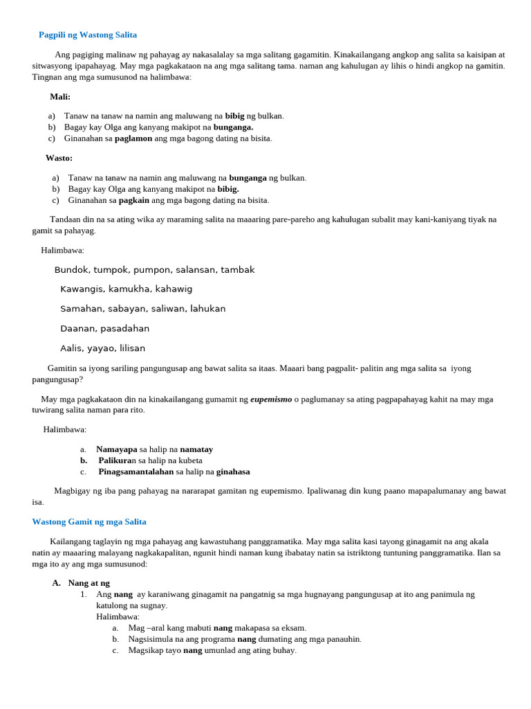 Filipino Grammar | PDF