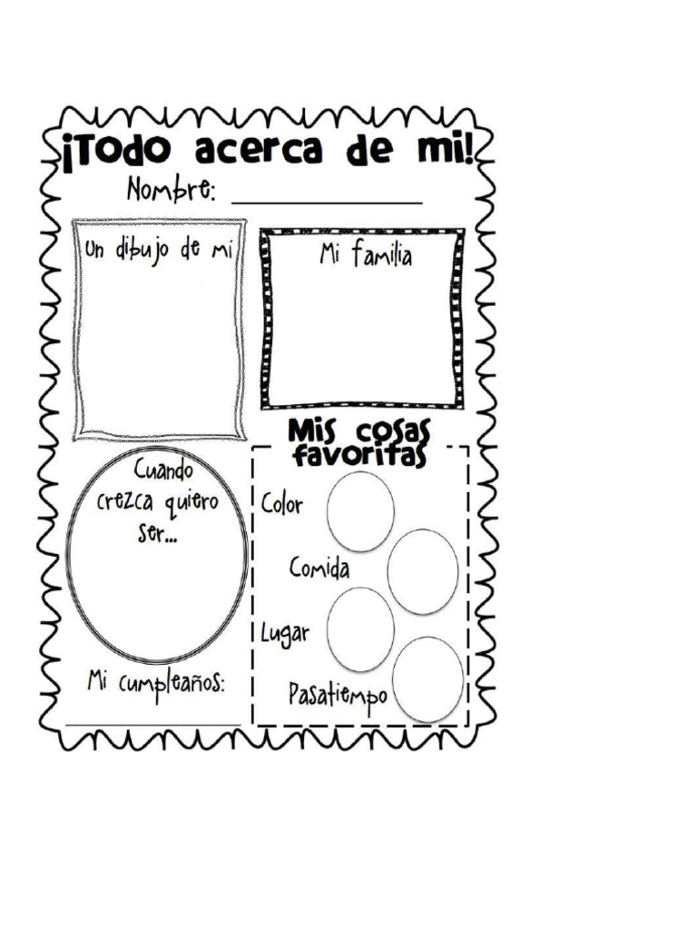 ACTIVIDAD PARA EL AUTOESTIMA TODO SOBRE MI | PDF