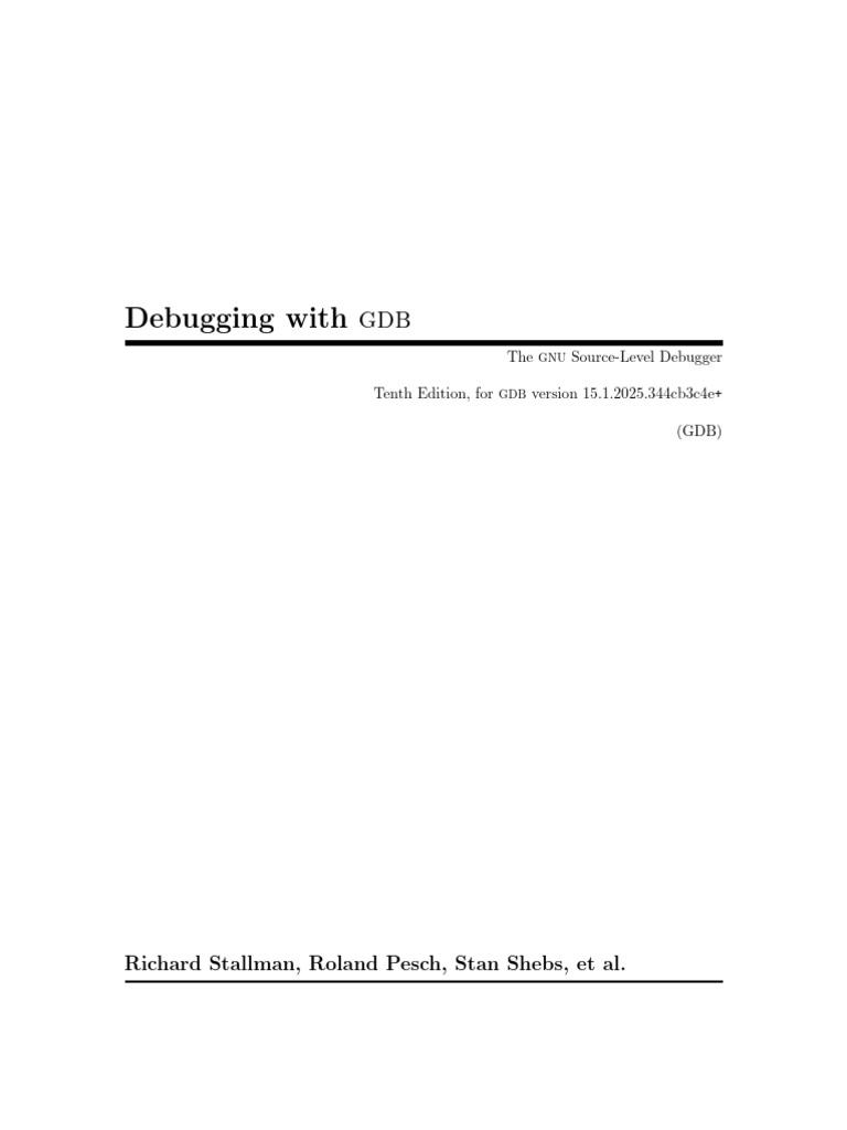 GDB Debugging Guide: Tenth Edition | PDF | Free Software | Computing