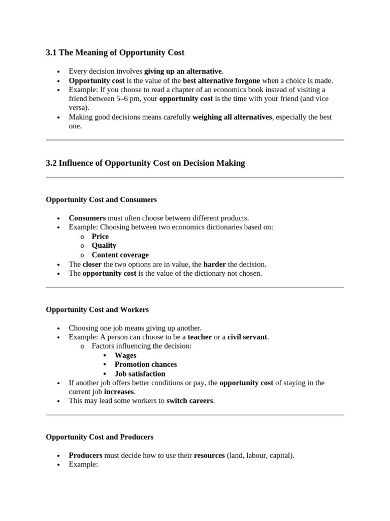 Ch#03 - Opportunity Cost | PDF | Opportunity Cost | Economics