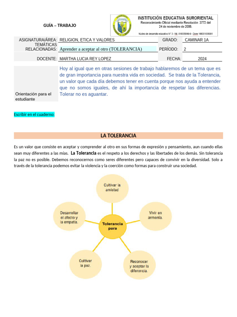 GUÍA Tolerancia | PDF | Tolerancia | Racismo