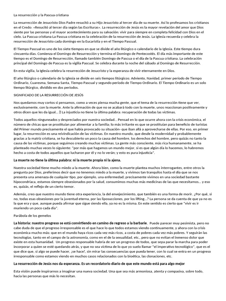 La Resurrección y La Pascua Cristiana | PDF | Pascua de Resurrección ...