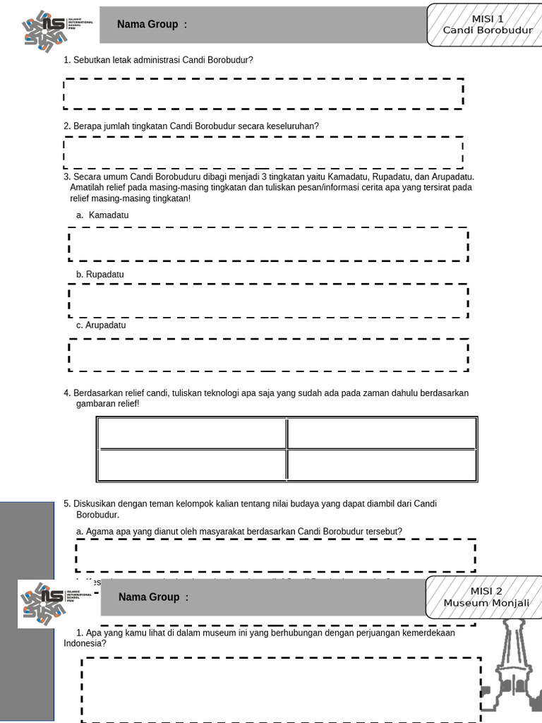 Worksheet School Trip 2025 | PDF