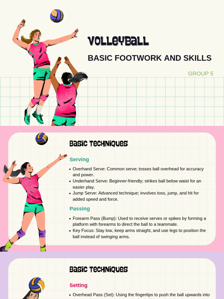 Volleyball Skills and Footwork Guide | PDF | Volleyball | Athletic Sports