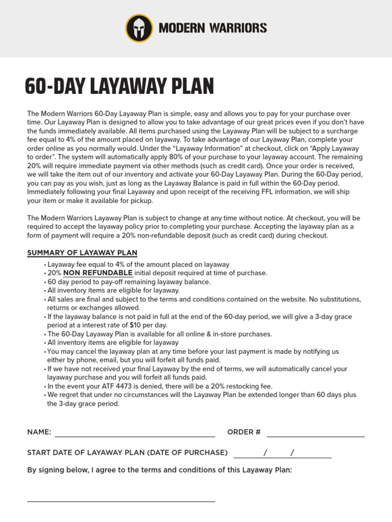 60-Day Layaway Plan | PDF | Credit Card | Point Of Sale