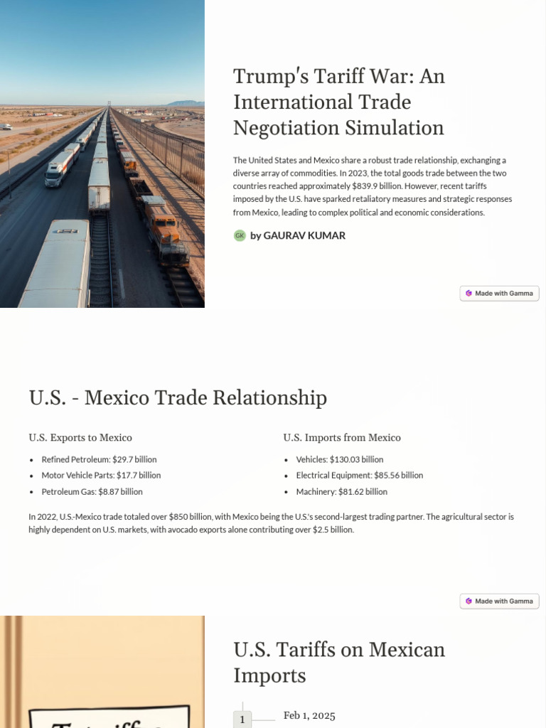 Trumps Tariff War An International Trade Negotiation Simulation | PDF ...