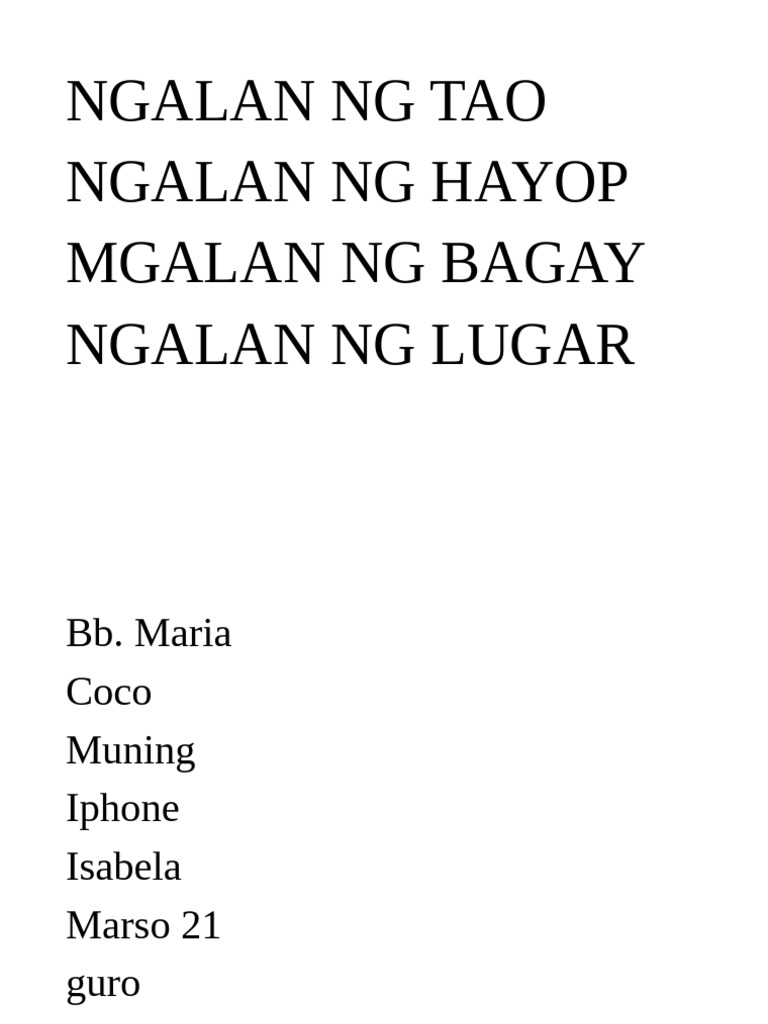 Ngalan NG Tao | PDF