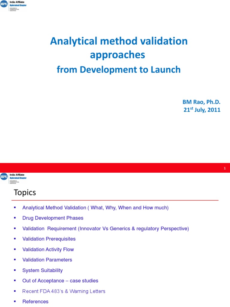Analytical Method Validation 21 Jul | Download Free PDF | Verification And Validation ...
