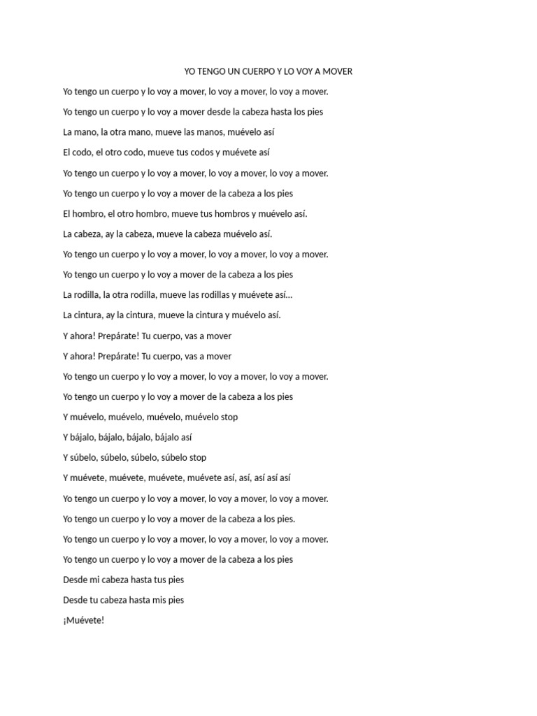 Yo Tengo Un Cuerpo y Lo Voy A Mover | PDF