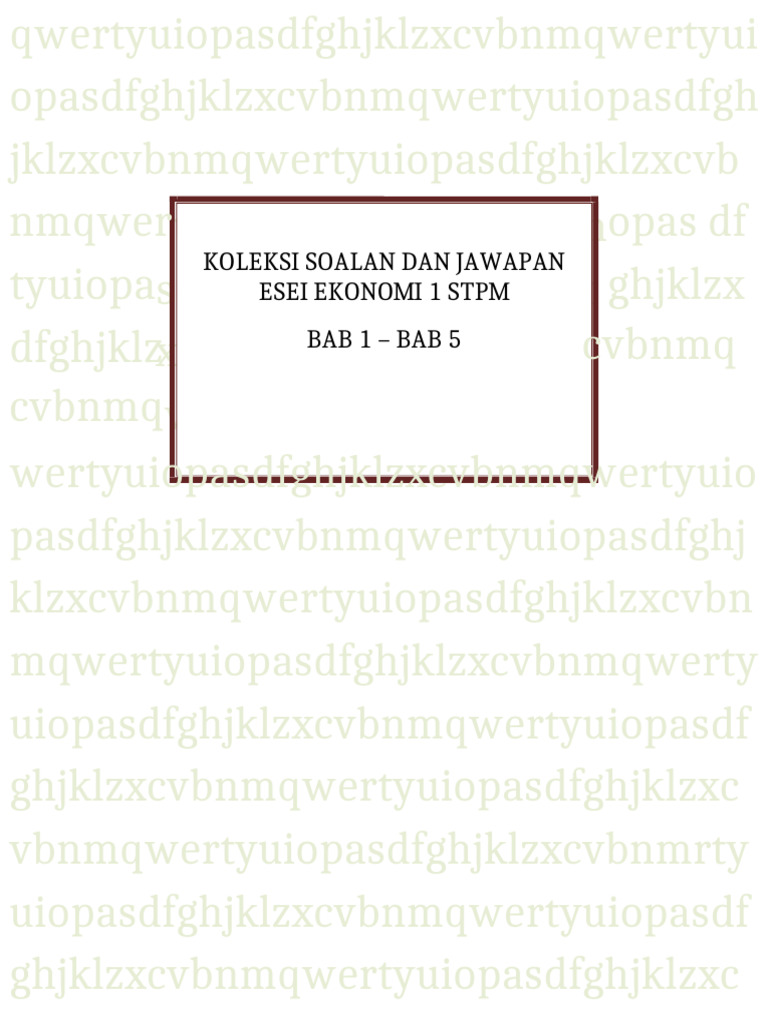 Koleksi QS Esei & Skima Eko 1 | PDF