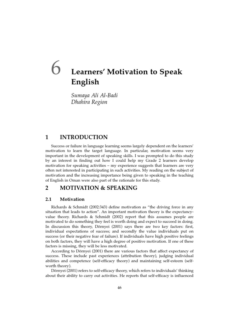 Motivating Grade 2 English Speakers | PDF | Self Efficacy | Motivation