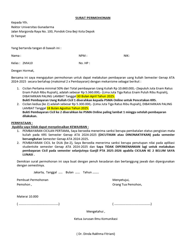 SURAT PB ATA 24-25_Michelle Alicia Schiller | PDF