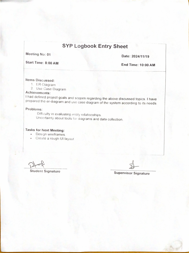 Logbook Entry | PDF