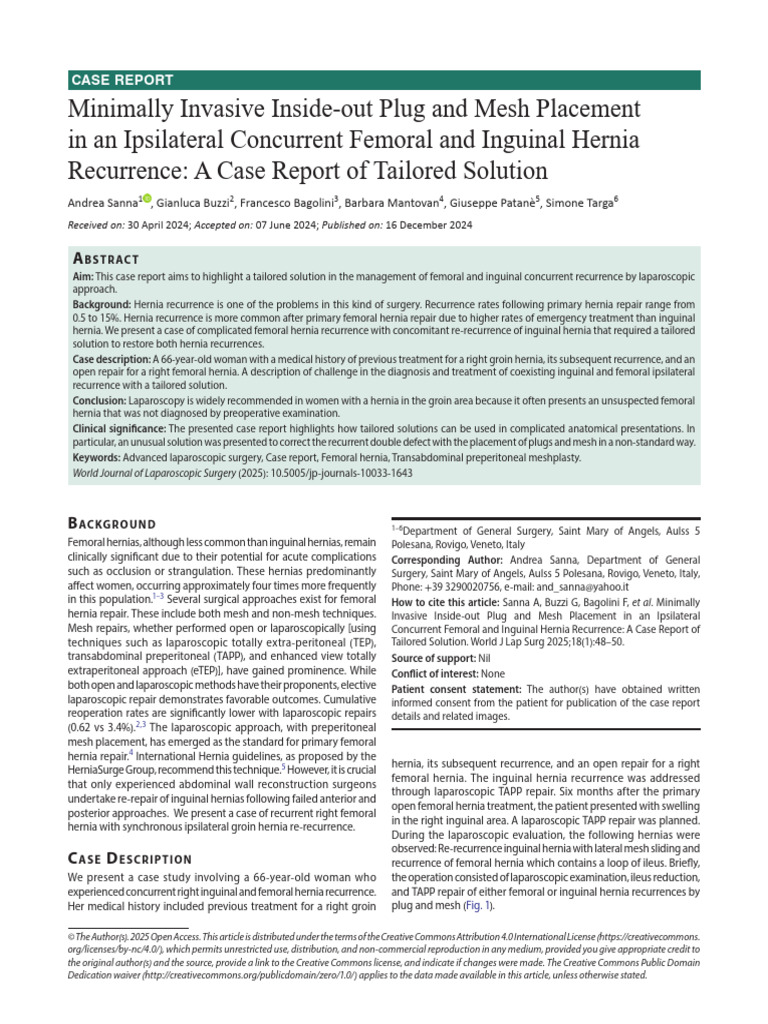 Inside Out Plug and Mesh Placement | PDF | Clinical Medicine | Surgery