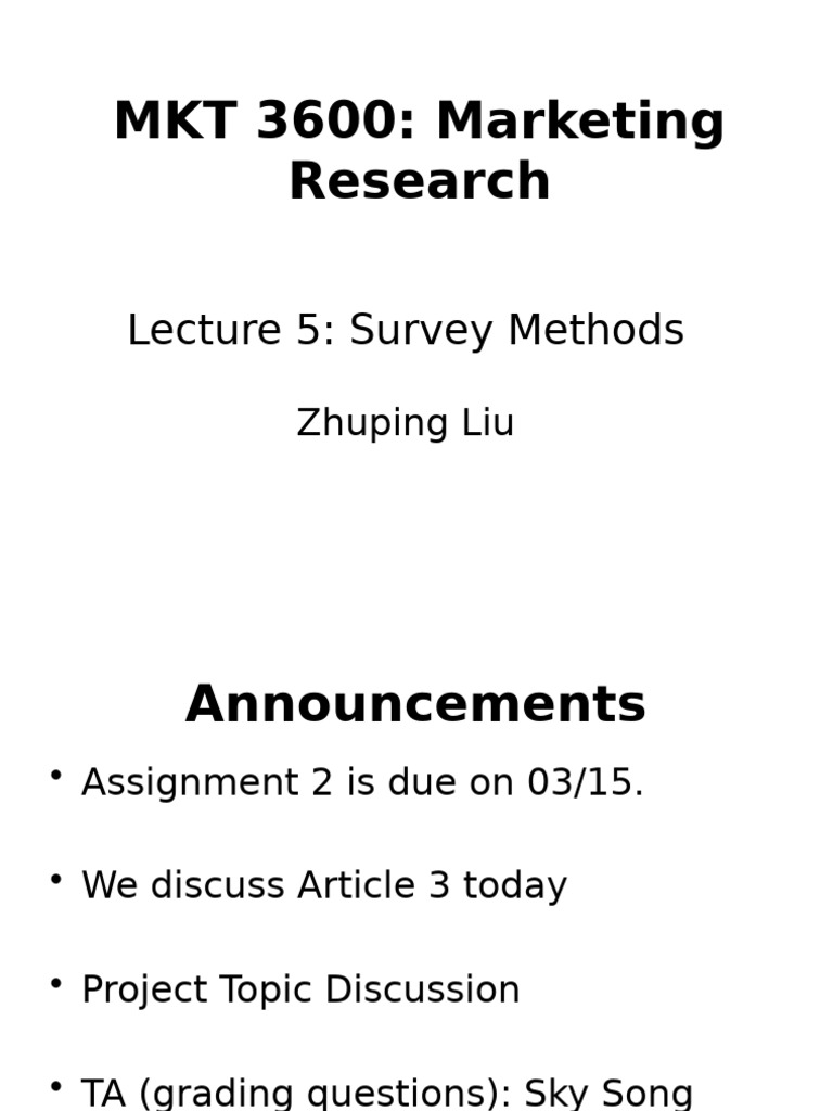 Survey Methods in Marketing Research | PDF | Experiment | Survey ...