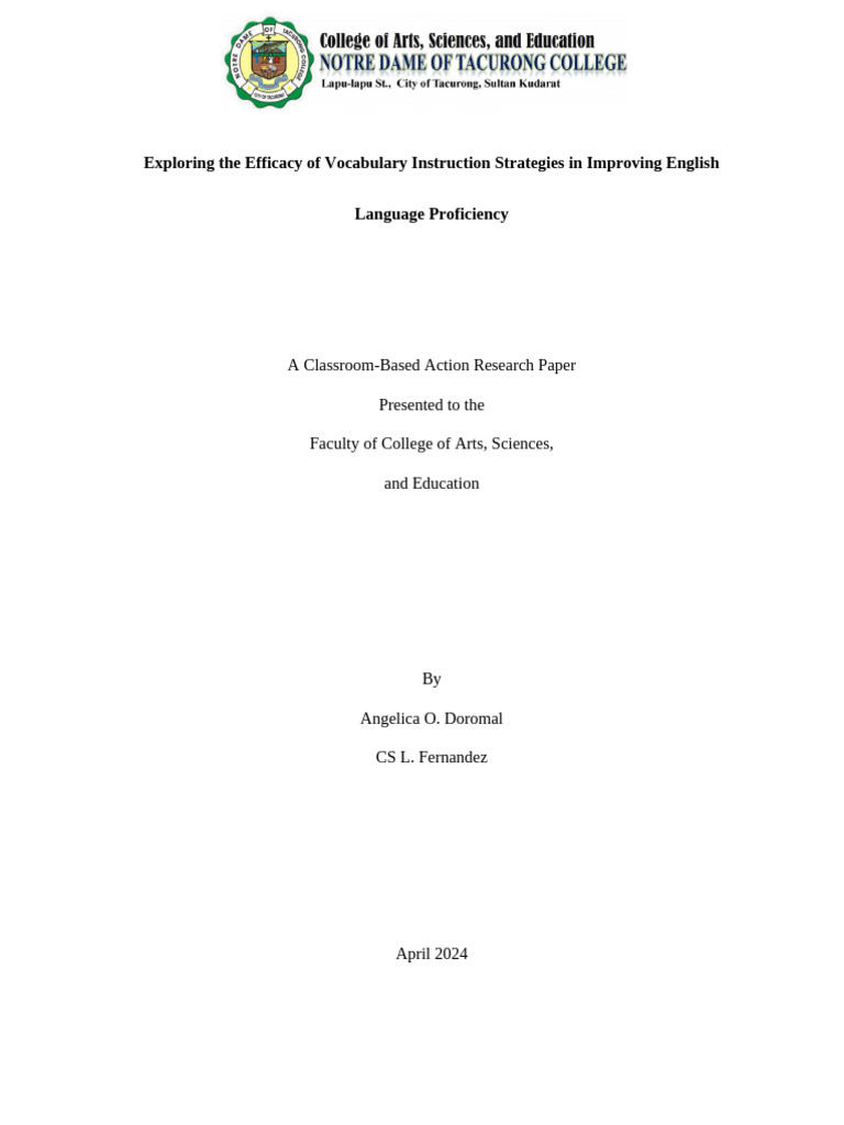 Cbar Cover Page Doromal and Fernandez | PDF