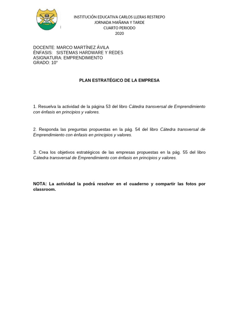 Act. 1 Emprendimiento 10° SHR | PDF