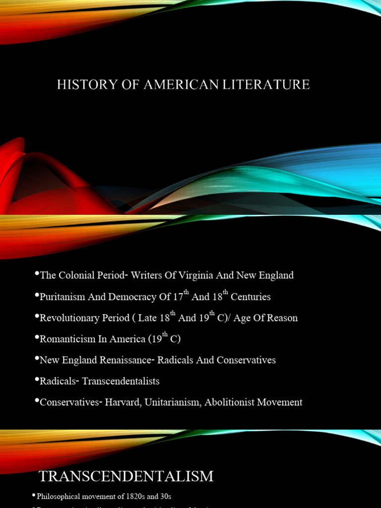 American Literary Movements Overview | PDF | Transcendentalism