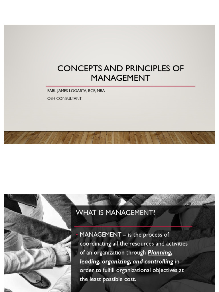 Concepts and Principles of Management | PDF | Skill | Concept