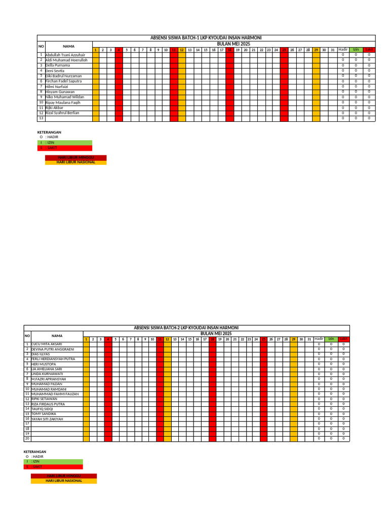 REKAP Absen SISWA | PDF