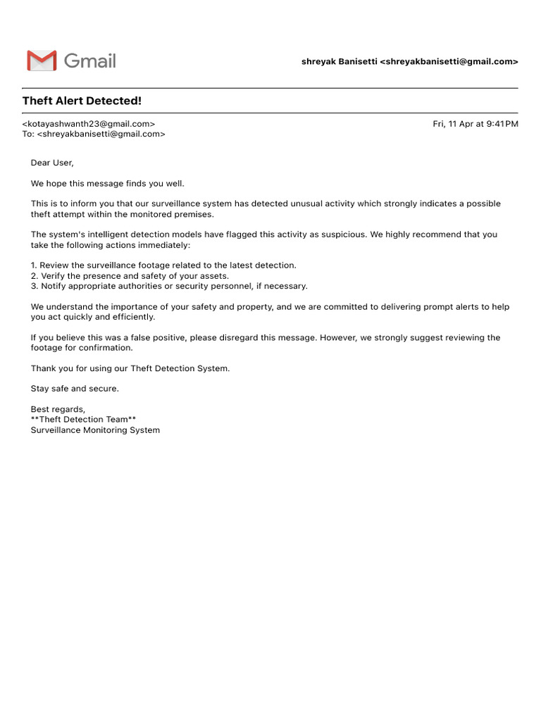 Theft Alert Detected! | PDF