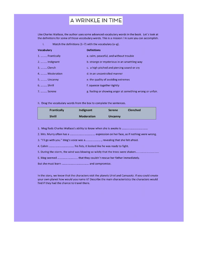 Wrinklr in Time Worksheet - 406780 | PDF