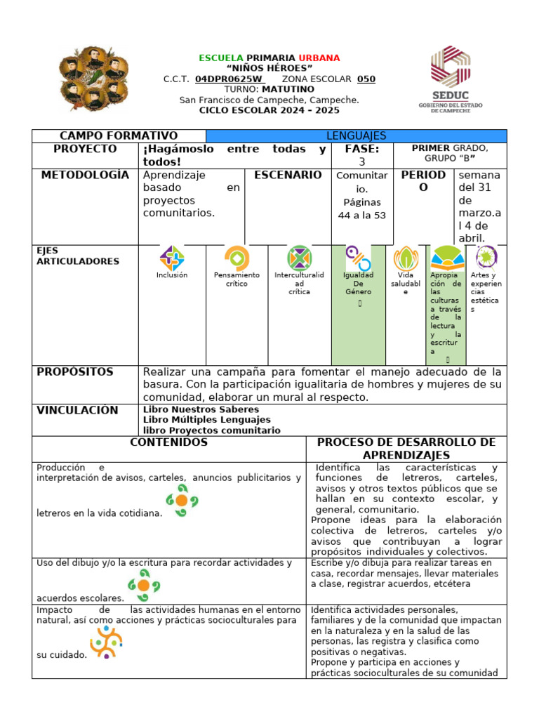Plan Shir 31 Marzo y 4 Abril | PDF | Residuos | Reciclaje