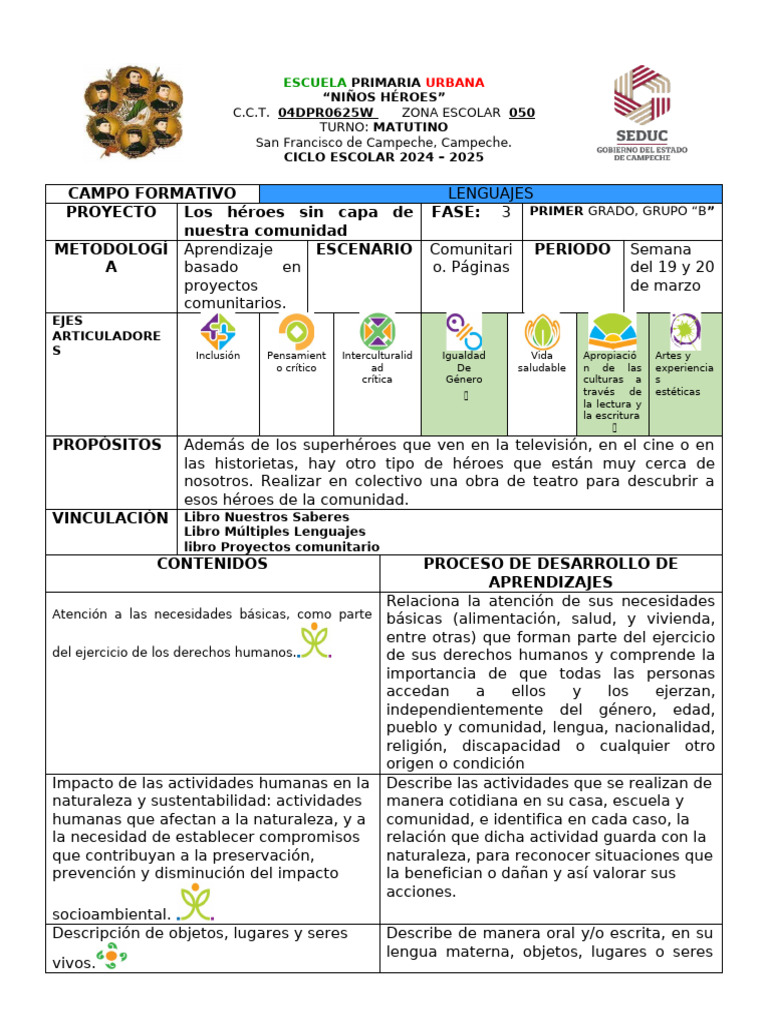 Plan 19 y 20 de Marzo Shir | PDF | Inclusión (Educación) | Escuelas