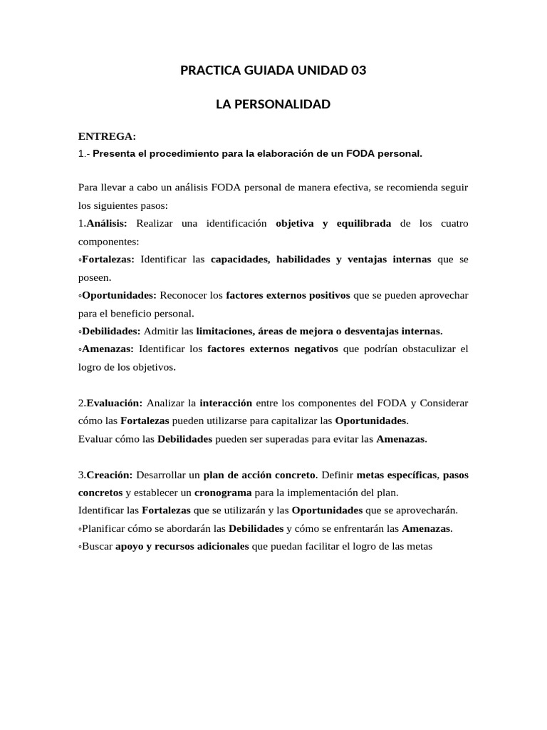 Practica Guiada Unidad 03 | PDF | Análisis FODA