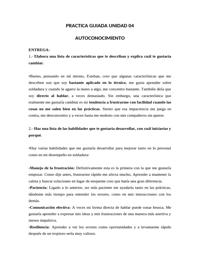 Practica Guiada Unidad 04 | PDF | Sicología