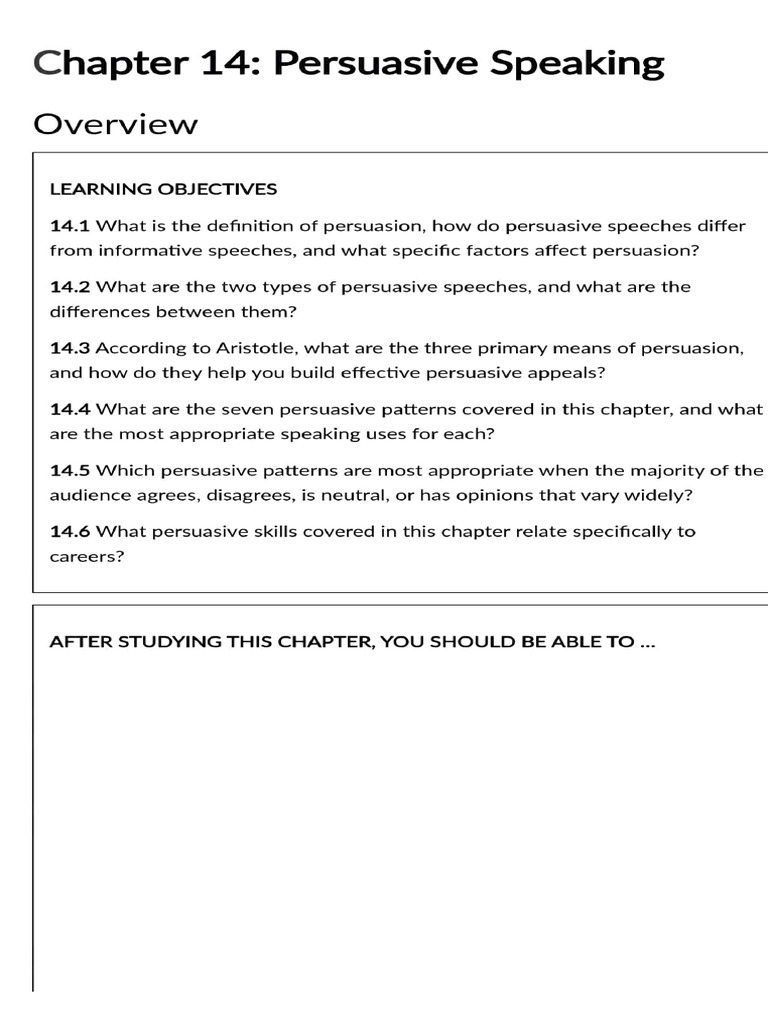 Chapter 14 - Persuasive Speech | PDF