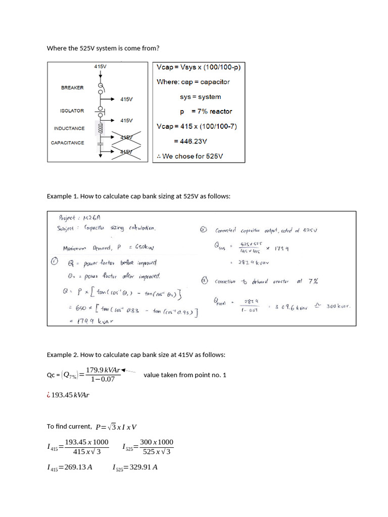 Cap Bank Calculation - Where The 525V System Is Come From V2 | PDF ...