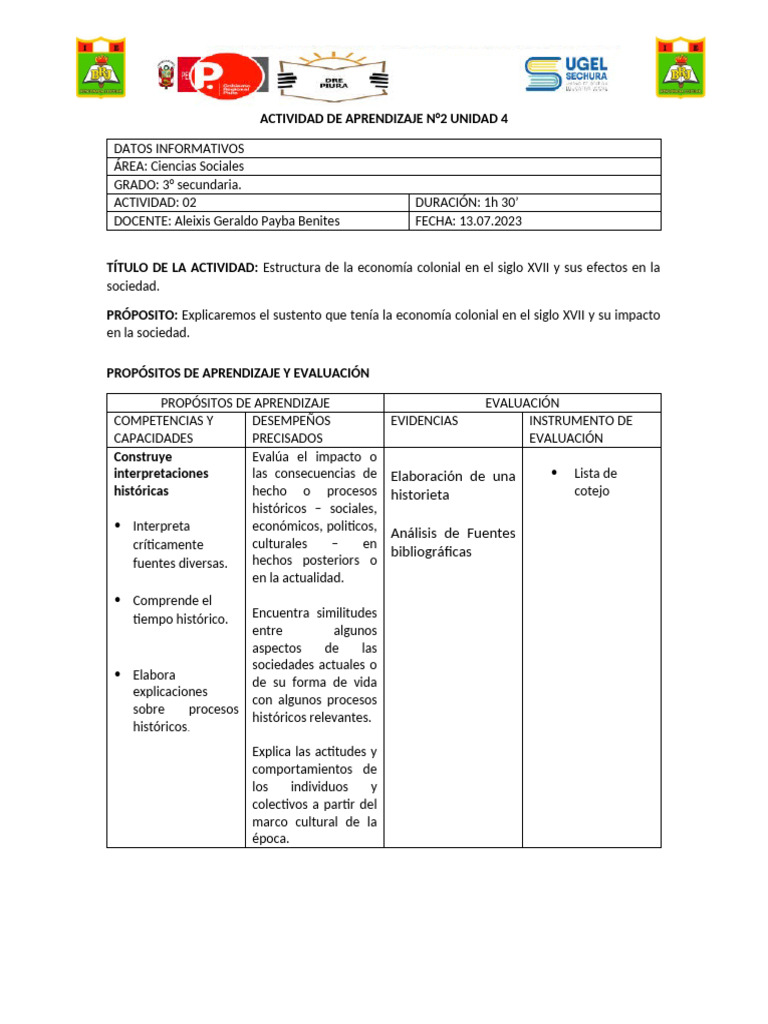 Actividad 02 - Unidad 4 BRJ 3B CCSS Aleixis Payba | PDF | Sociedad ...