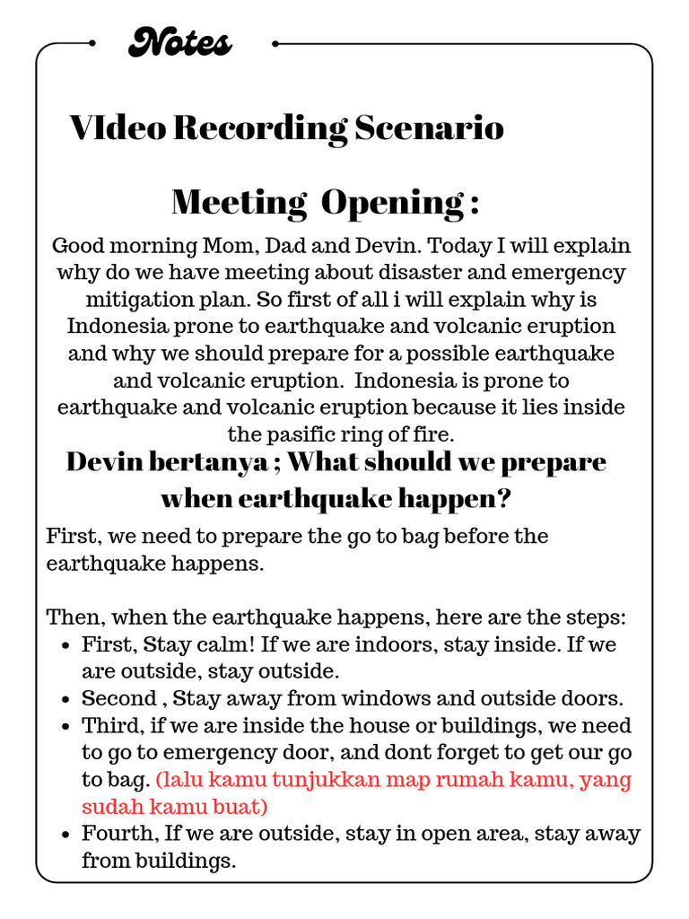 VIdeo Recording Scenario | PDF