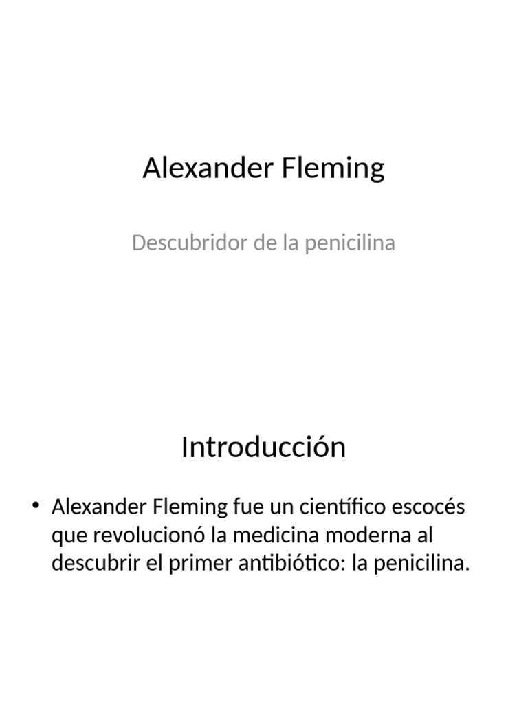 Alexander Fleming y la penicilina | PDF