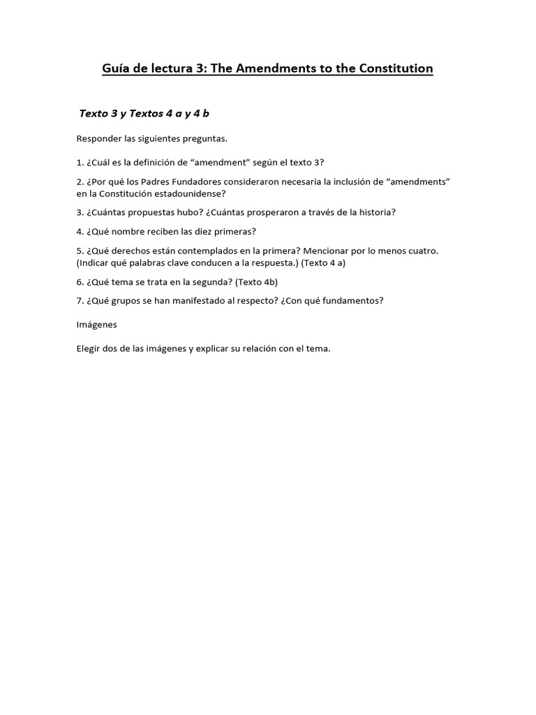 Guía - The Amendments To The Constitution - PDF JUEVES3-04 | PDF