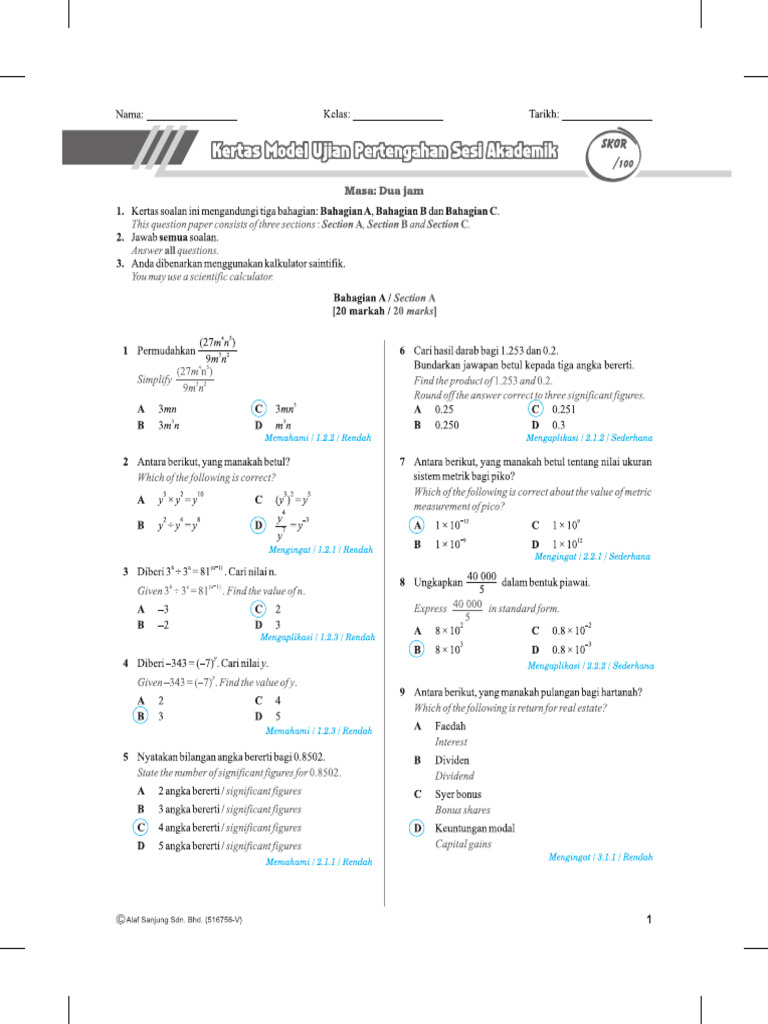 Math T3 Km Upsa Jawapan Pdf