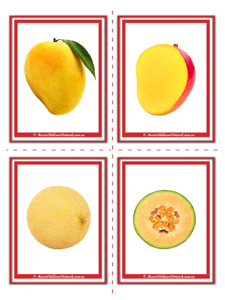 Fruit Inside and Out Flashcards Set6 | PDF