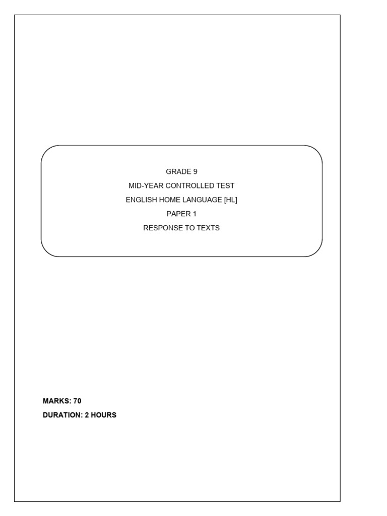 Grade 9 English Paper 1 June Exam | PDF