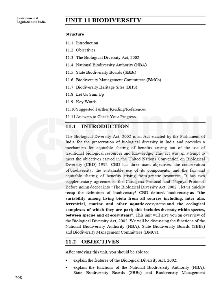 Overview of Biological Diversity Act 2002 | PDF | Biodiversity ...