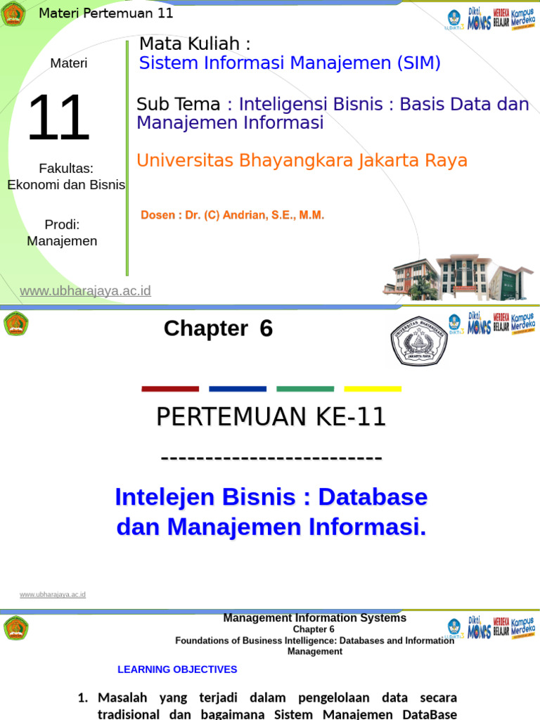 Pertemuan 11 SIM - FEB UBJ (2022) | PDF | Databases | Data Warehouse