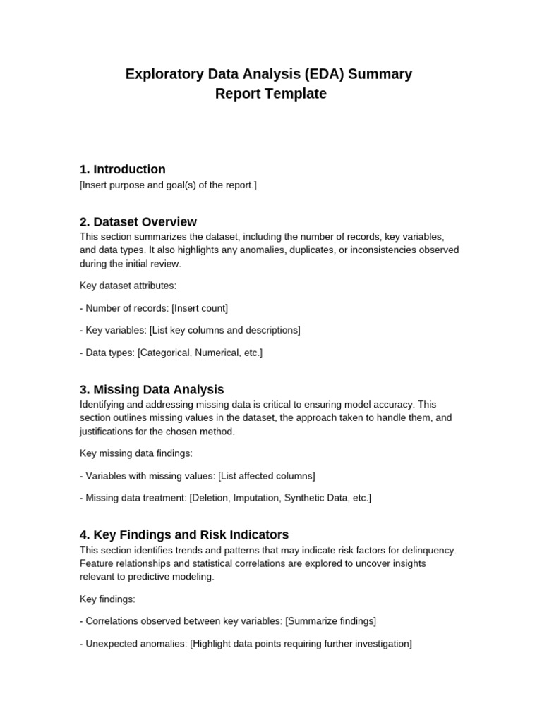 EDA SummaryReport Template | PDF