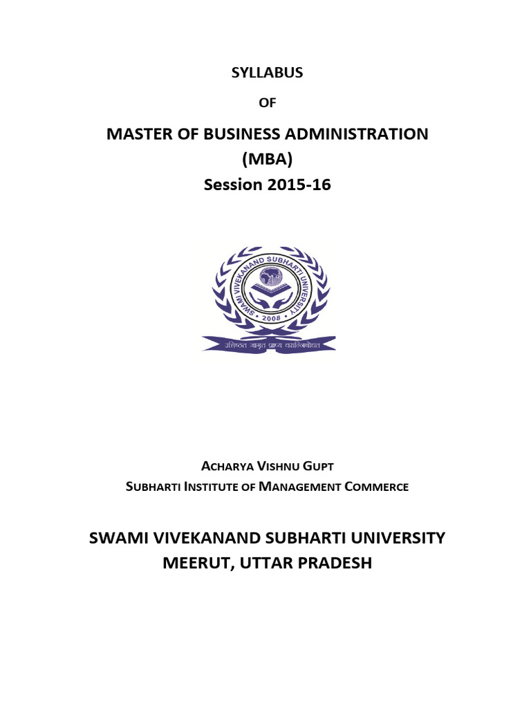 MBA - Hospital Administration - Syllabus | PDF | Strategic Management ...