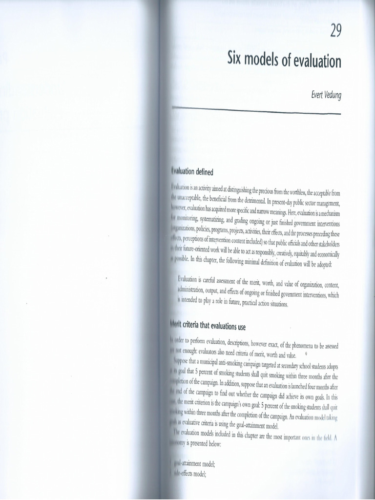 Six Models of Evaluation | PDF