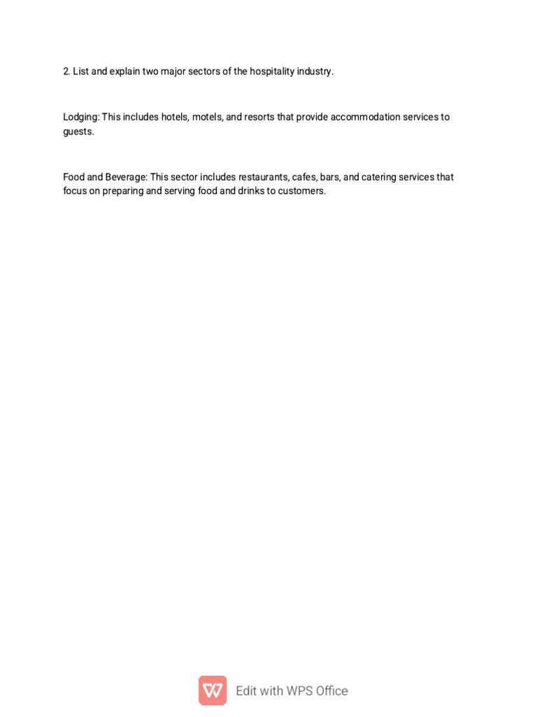 Definition of Hospitality Management | PDF